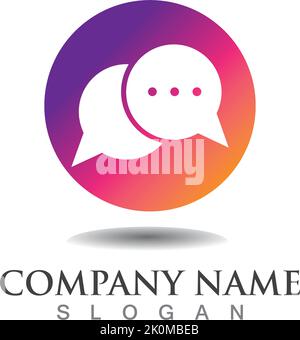 Bubble Chat Concept Logo Design Template Vector Stock Vector Image ...
