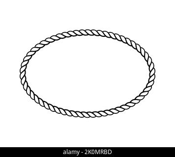 Rope frame. Decorative cord. Oval shape border Stock Vector Image & Art ...