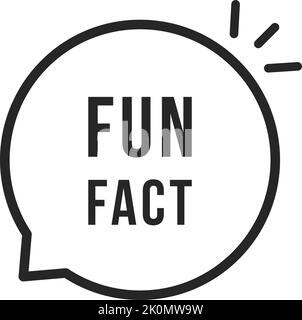 fun fact thin line black bubble. flat stroke style modern logotype ...