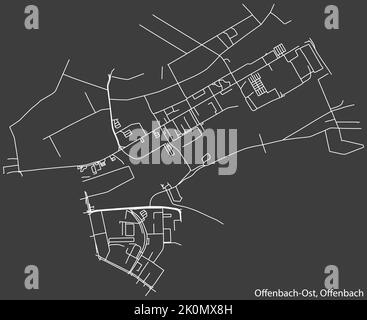 Street roads map of the OFFENBACH-OST DISTRICT, OFFENBACH AM MAIN Stock ...