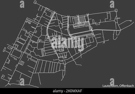 Street roads map of the LAUTERBORN DISTRICT, OFFENBACH AM MAIN Stock ...