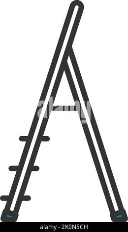 Construction Ladder Icon. Editable Bold Outline With Color Fill Design ...