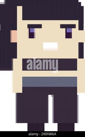 8 bit female character pixels. Human pixels in vector illustrations for ...