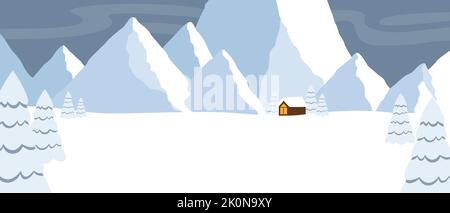 Frozen landscape with ice rocks. Cartoon background vector illustration ...