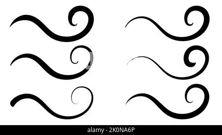 Sea wave. Doodle ocean curl waves. Vector marine outline sketch Stock ...