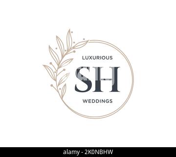 Initial SH Vector Logo - Elegant Monogram Template for letter S and H ...