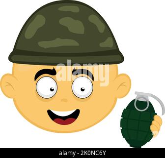 Army Soldier Emoticon Emoji Face Cartoon Icon Stock Vector Image & Art ...