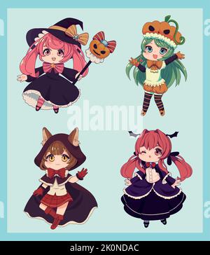 anime chibi costume halloween Stock Vector Image & Art - Alamy