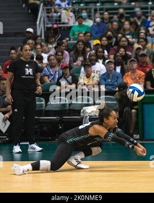 September 4, 2022 - Hawaii defense specialist Tayli Ikenaga (16) serves ...