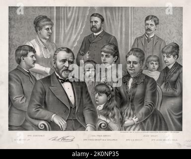 General Ulysses S. Grant and his family Stock Photo - Alamy