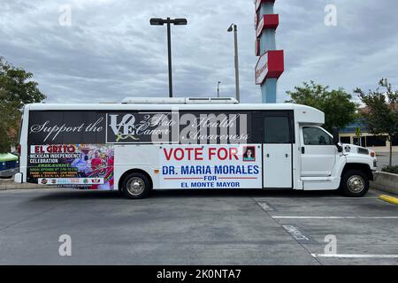 A sign endorsing the election of Dr. Maria Morales for El Monte Mayor ...