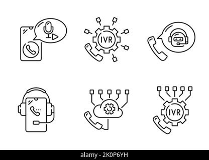 IVR icons, interactive voice response application for telephony ...