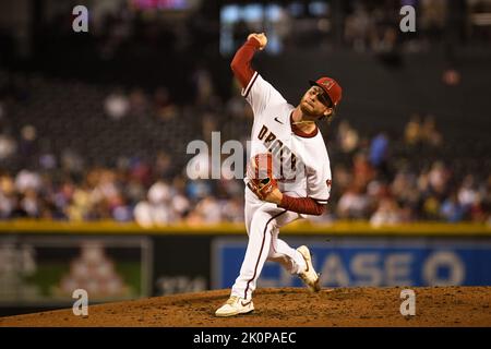 Arizona Diamondbacks pitcher Ryne Nelson delivers during the first inning of a baseball game ...