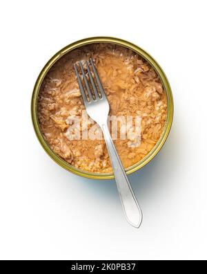 Tin can with tuna fillet in oil Stock Photo - Alamy