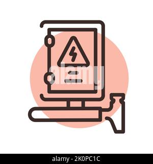 Installation electrical wiring black line icon. Pictogram for web page ...