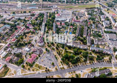 view of a small provincial town in greenery Stock Photo - Alamy