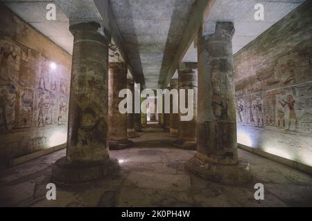 Inside View of the temple of Seti I, which is also known as the Great ...