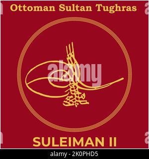 Vector image with Tughra signature of Ottoman Tenth Sultan Suleiman I ...