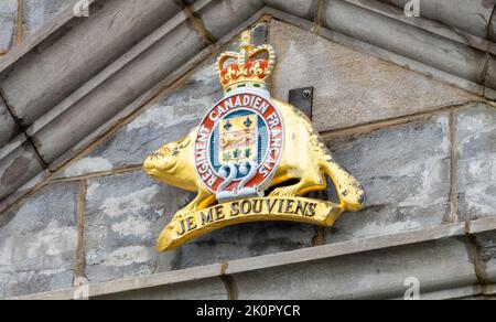 Beaver shaped military emblem in the citadel of Quebec City, with the ...