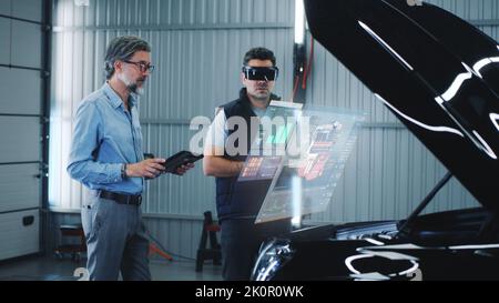 Tablet screen displaying a smart car concept Stock Photo - Alamy