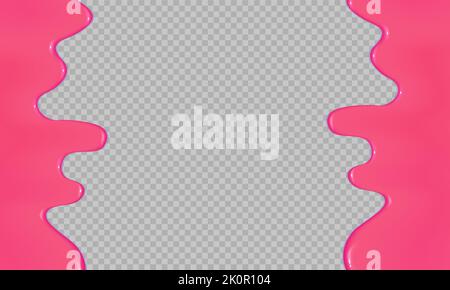 Dripping glossy pink slime with glitter isolated on transparent ...