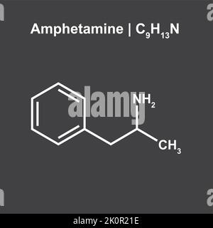Amphetamine Molecule (C9H13N) Chemical Structure. Vector Illustration ...