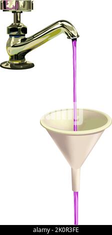 fluid flow regulation example tap threw funnel Stock Vector Image & Art ...