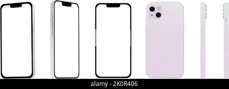 Silver smartphone 14 models, new IT industry, mockup for web design on ...