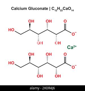 Calcium Gluconate (C12H22CaO14) Chemical Structure. Vector Illustration ...