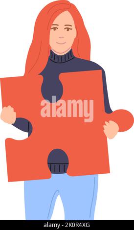 business woman with puzzle piece vector illustration design Stock ...