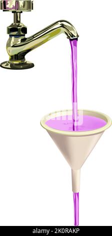 fluid flow regulation example tap threw funnel Stock Vector Image & Art ...
