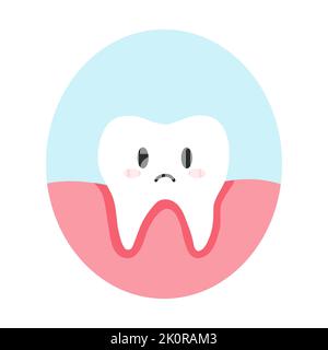 Flat style of dental disease with pain and inflammation. Medical ...