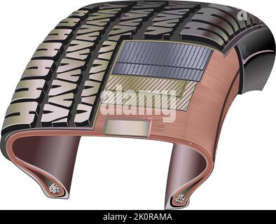 automobile tire construction cross section Stock Vector Image & Art - Alamy