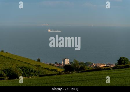 Dover, May 23rd 2014: The view across the English Channel from England ...