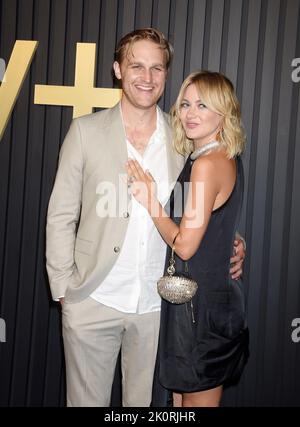 Wyatt Russell and Meredith Hagner arriving at the Vanity Fair Oscar ...