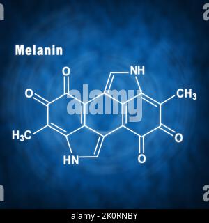 Melanin molecule, Structural chemical formula on a white background ...