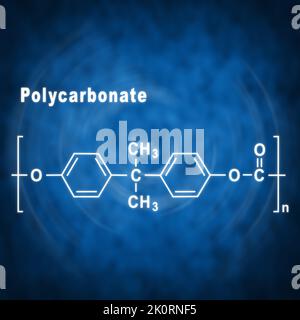 Polycarbonate PC Lexan, Structural chemical formula on a white ...
