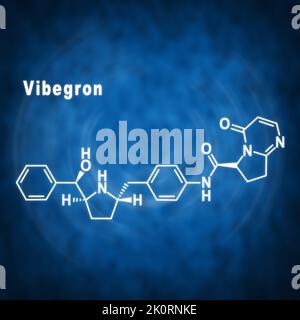 Vibegron drug, Structural chemical formula on a white background Stock ...