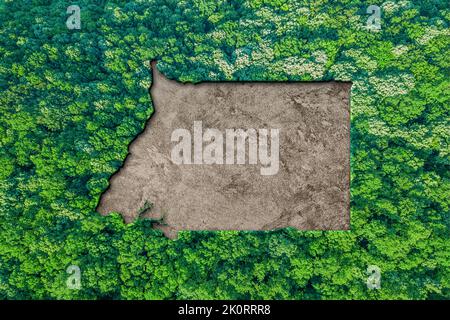 Green Forest Map of Equatorial Guinea, on white background Stock Photo ...