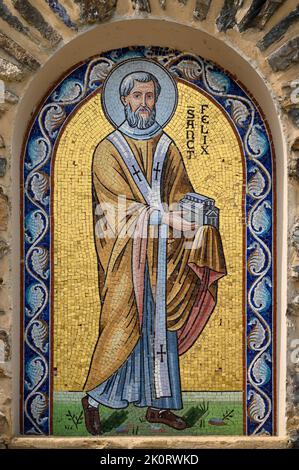 The icon of Saints Cosmas and Damian in the Osnichani Kastanofyto Church, painted in the 18th ...