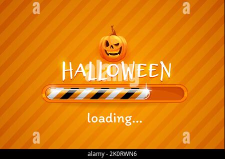 Halloween loading background, holiday party greeting card, vector ...