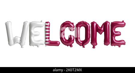 Qatar with national flag on blue political 3D globe. 3D illustration ...