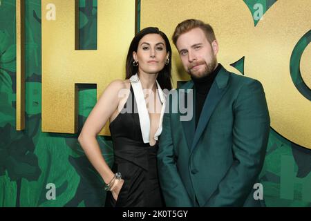 Jen Statsky, Travis Helwig attend the 2022 HBO Emmy's Party at San ...