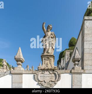 Jeremiah Statue at Sanctuary of Bom Jesus do Monte Church Facade ...