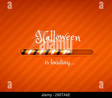 Halloween loading background, holiday party greeting card, vector ...