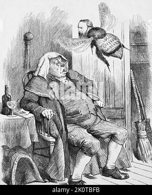 Illustration titled 'The Old Squire', depicting the Squire after dinner ...
