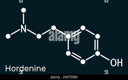 Hordenine (dimethyltyramine) stimulant molecule, chemical structure ...