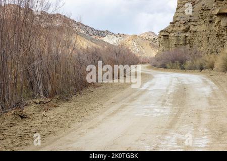 Cottonwood Canyon Road passing through the Tropic Shale formation along ...
