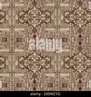 Sepia brown geometric canvas effect seamless texture. Material geo ...