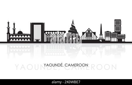 Cameroon, Reunification Monument travel landmark vector illustration ...